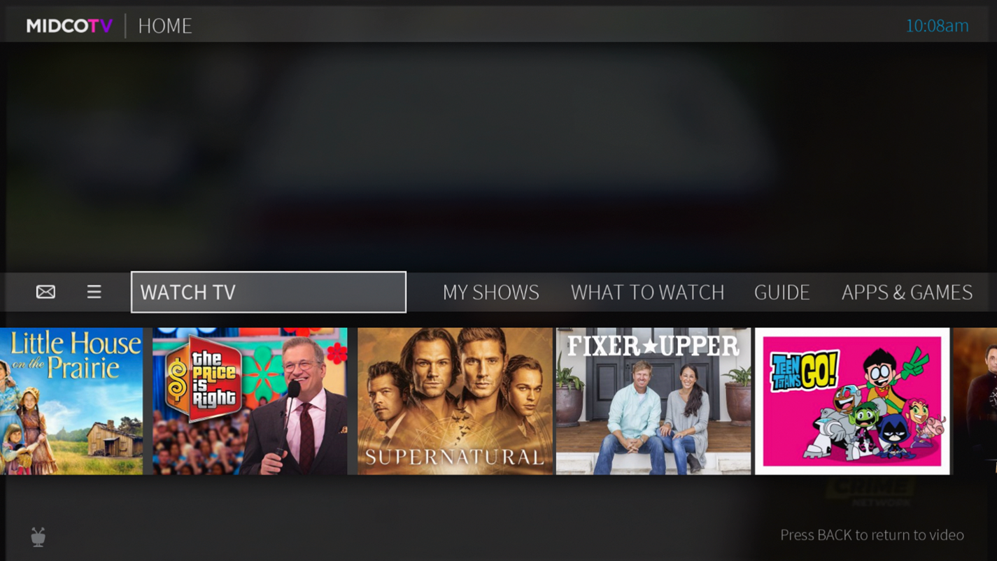 Home Screen | Midco TV Support